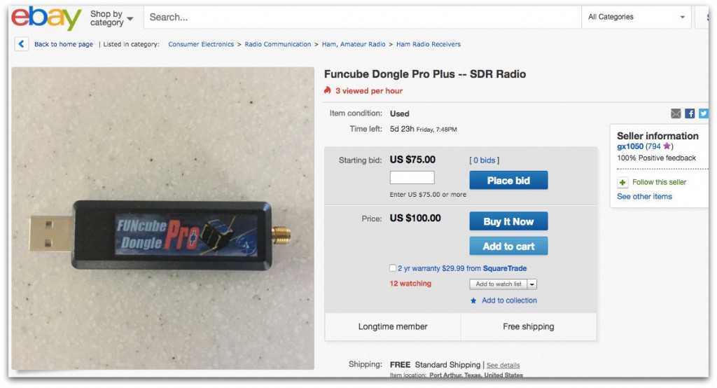 eBay Deal: Funcube Dongle Pro Plus SDR $100 shipped | The SWLing Post