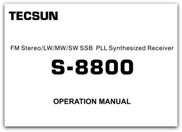 Tecsun S-8800 English Operation Manual | The SWLing Post