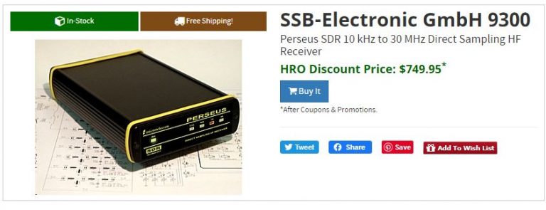 Microtelecom Perseus SDRs at Ham Radio Outlet | The SWLing Post