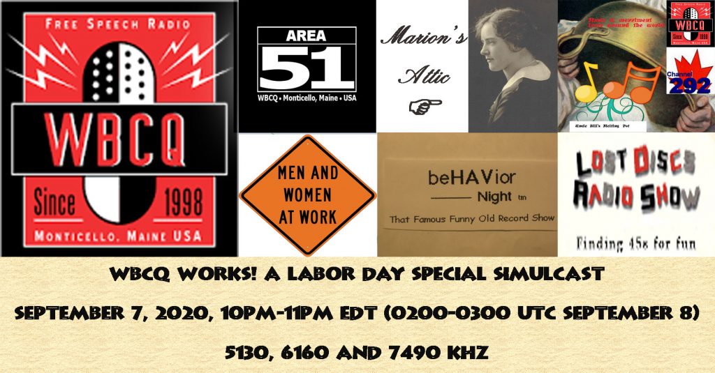 Two September Special Simulcasts on Channel 292 and WBCQ | The SWLing Post