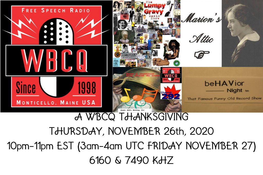 Special Broadcast: A WBCQ Thanksgiving | The SWLing Post