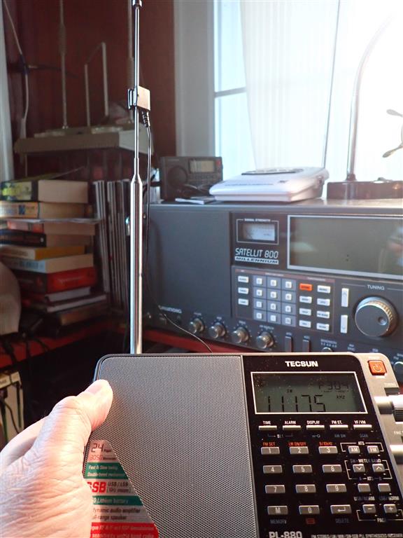 The Satellit 800, the Tecsun PL-880, and two indoor antennas – an ...