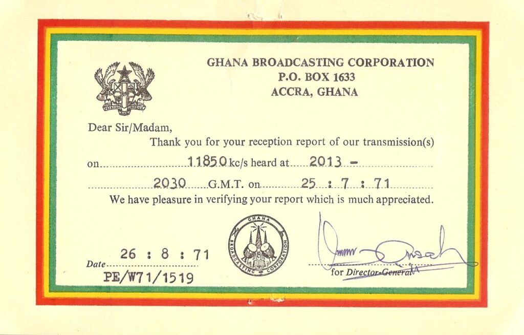 Shortwave Memories — Ghana’s North American Service | The SWLing Post
